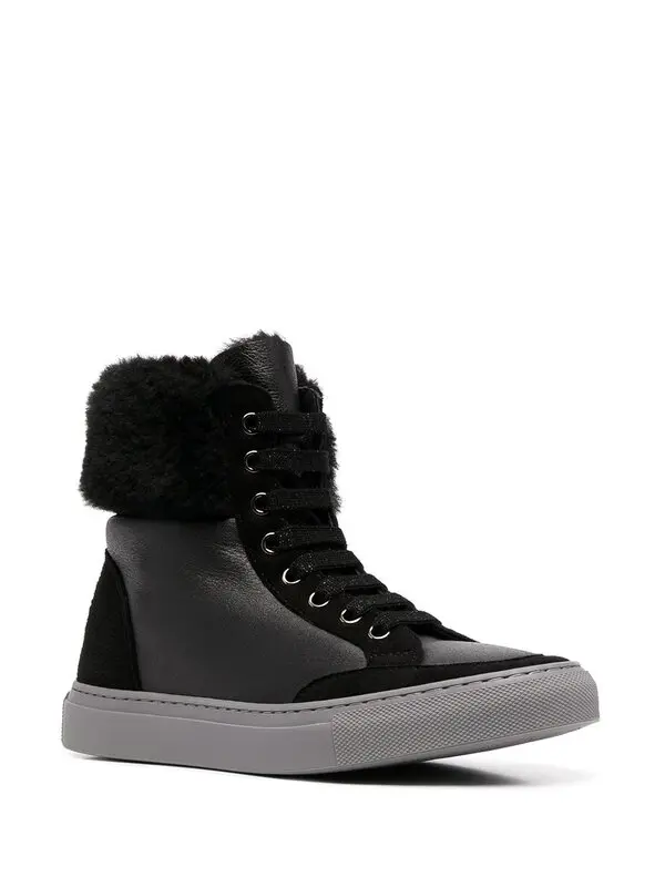 Lorena Antoniazzi Shearling Top Sneakers