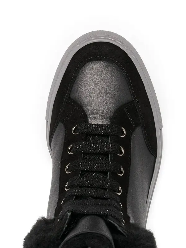 Lorena Antoniazzi Shearling Top Sneakers
