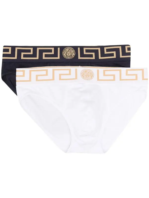 Versace Set Of Two Greca Border Briefs