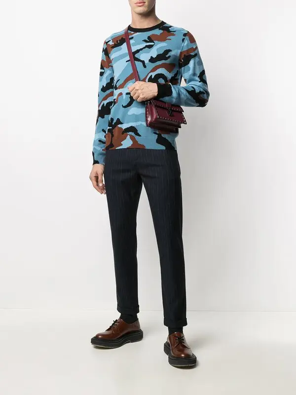 Valentino Garavani Intarsia Knit Camouflage Cashmere Jumper