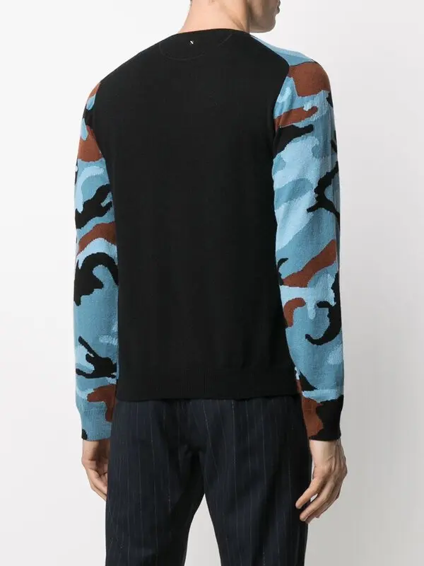 Valentino Garavani Intarsia Knit Camouflage Cashmere Jumper
