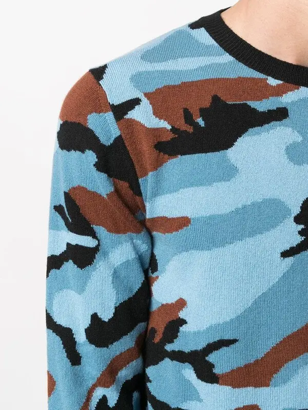 Valentino Garavani Intarsia Knit Camouflage Cashmere Jumper