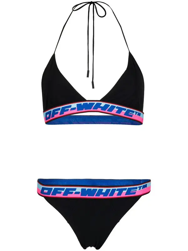 Off-White Logo-tape Bikini - Black