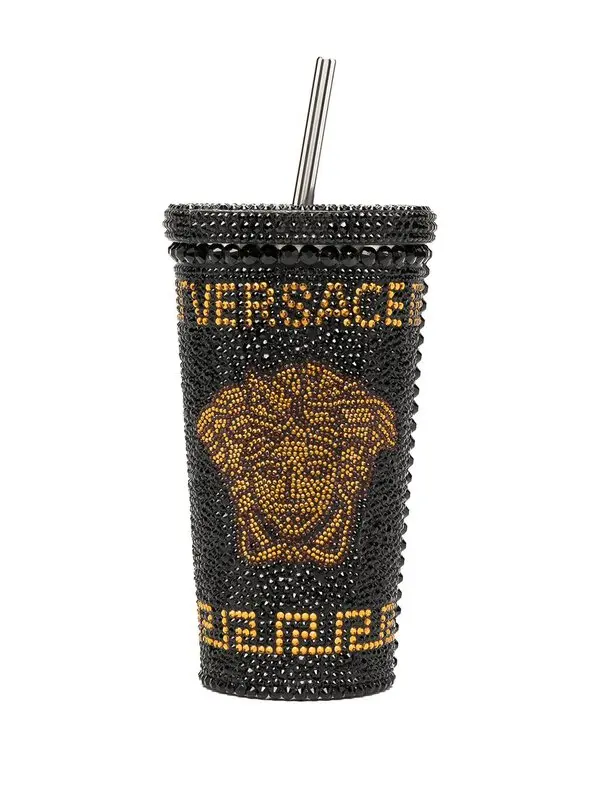 Versace Medusa Crystal-embellished Travel Cup - Black