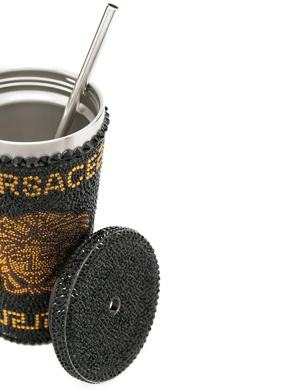 Versace Medusa Crystal-embellished Travel Cup - Black