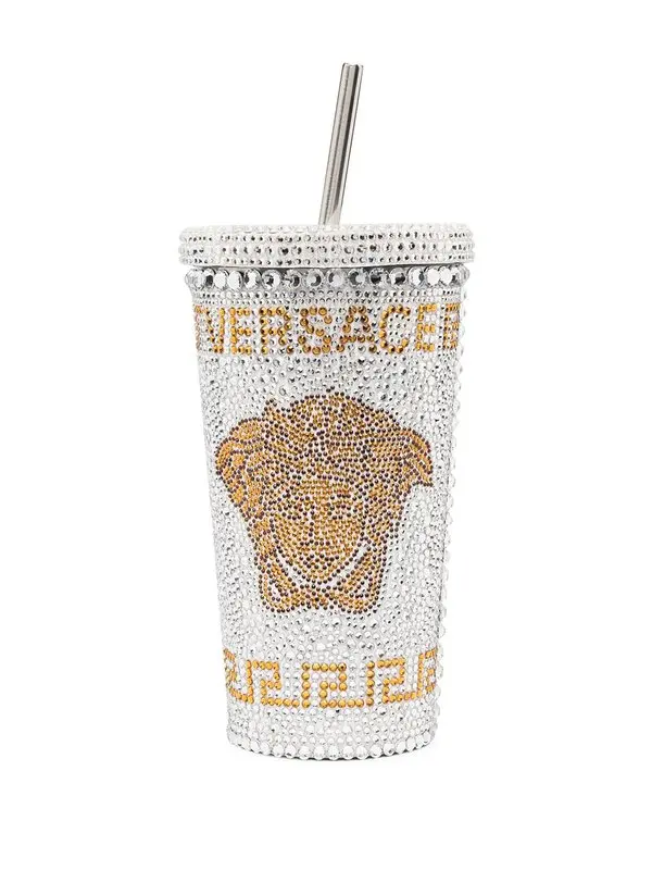 Versace Medusa Crystal-embellished Travel Cup - Silver