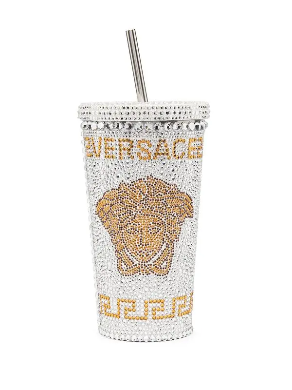 Versace Medusa Crystal-embellished Travel Cup - Silver