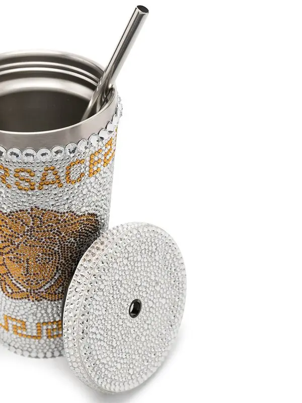 Versace Medusa Crystal-embellished Travel Cup - Silver