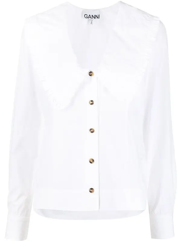 GANNI Ruffled Collar Blouse