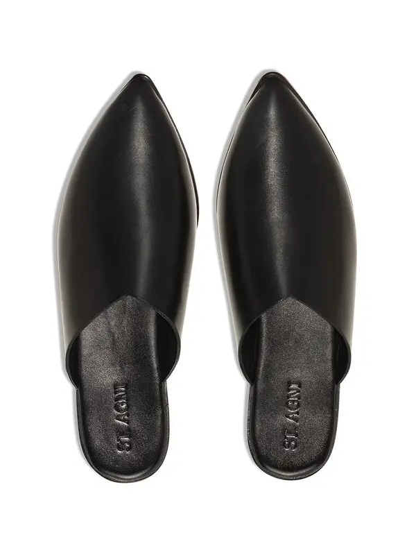 ST. AGNI Zuri Leather Flat Mules