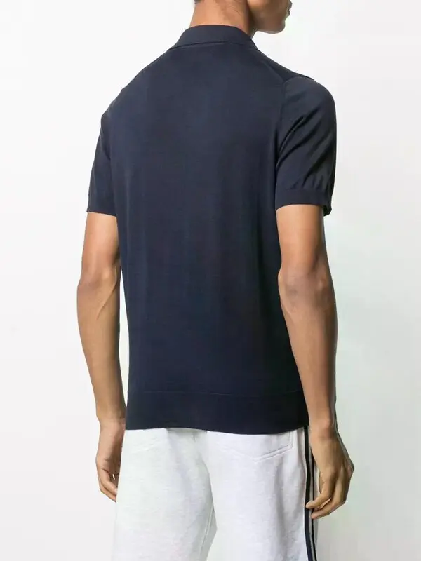 Brunello Cucinelli Rib-trimmed Cotton Polo Shirt - Blue
