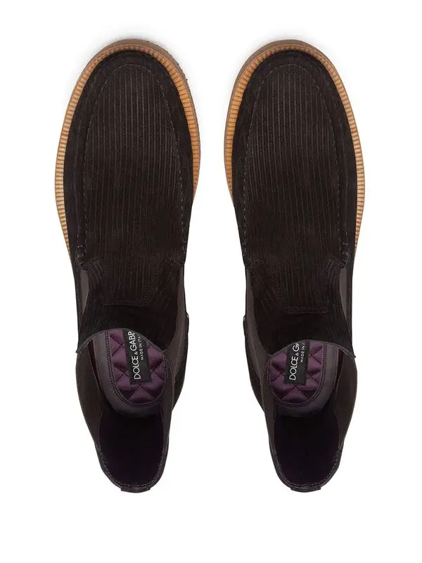 Dolce & Gabbana Corduroy Suede Chelsea Boots