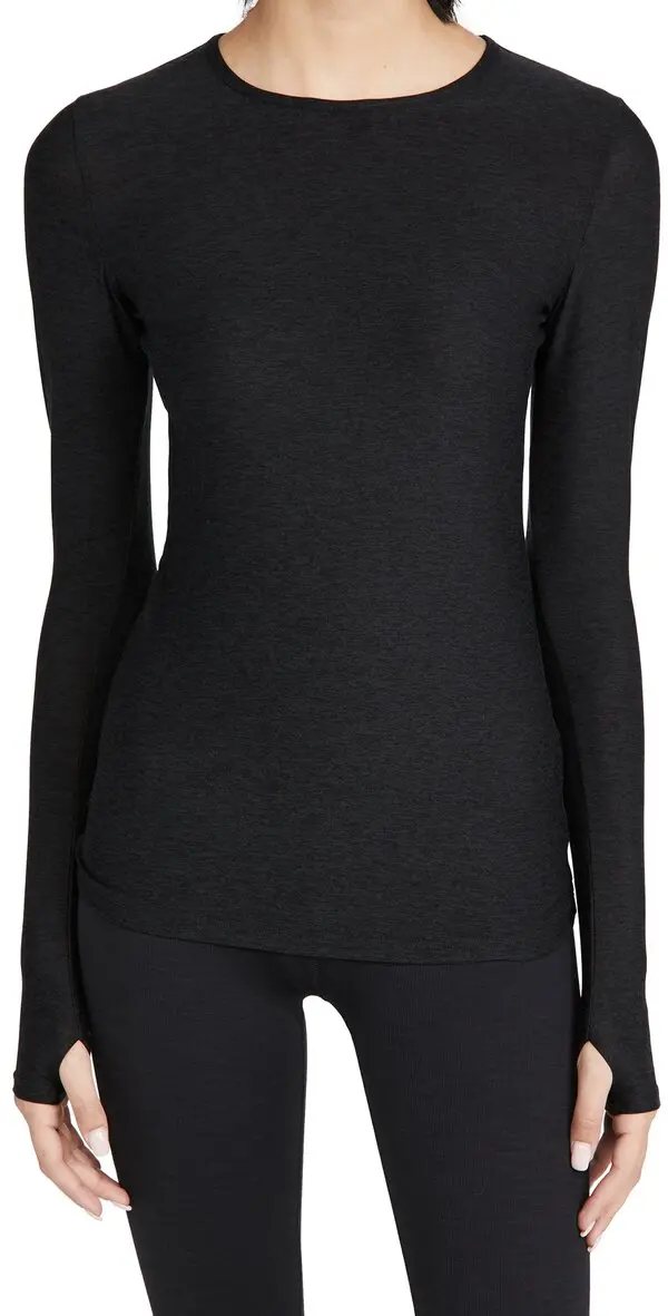 Beyond Yoga Classic Crew Pullover - Darkest Night