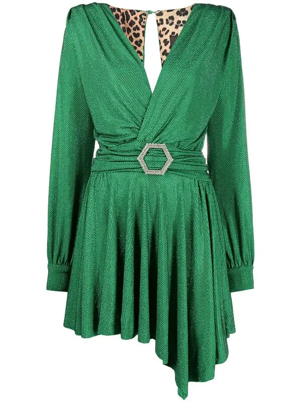 Philipp Plein Artemis Crystal-embellished Mini Dress - Green