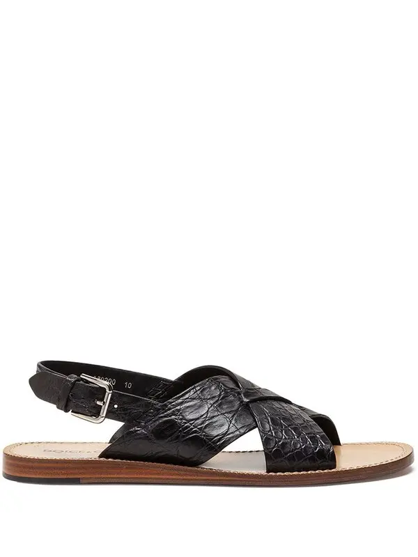 Dolce & Gabbana Crossover-strap Leather Sandals - Black