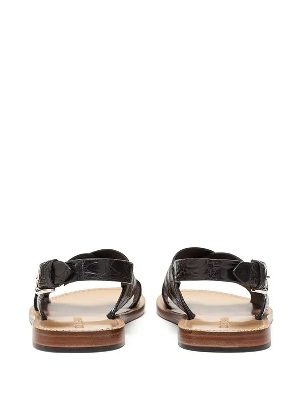 Dolce & Gabbana Crossover-strap Leather Sandals - Black