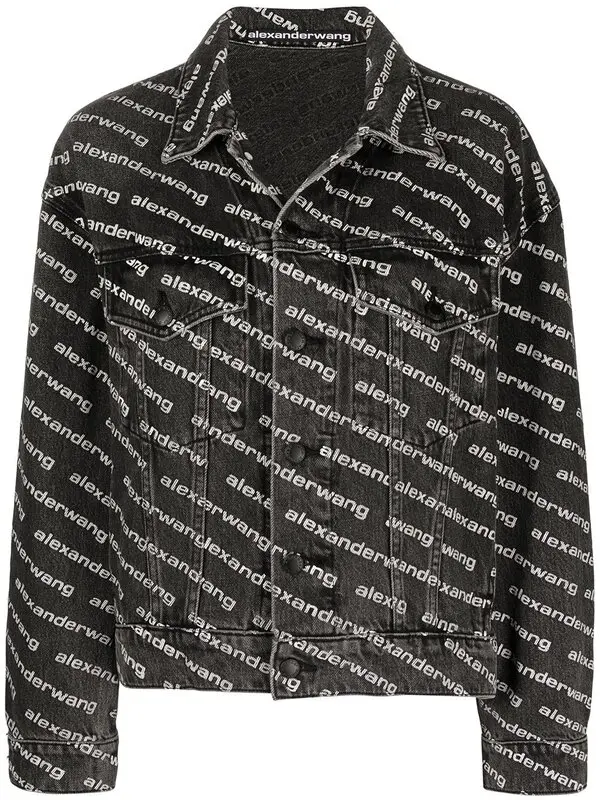Alexander Wang All-over Logo-print Jacket - Black