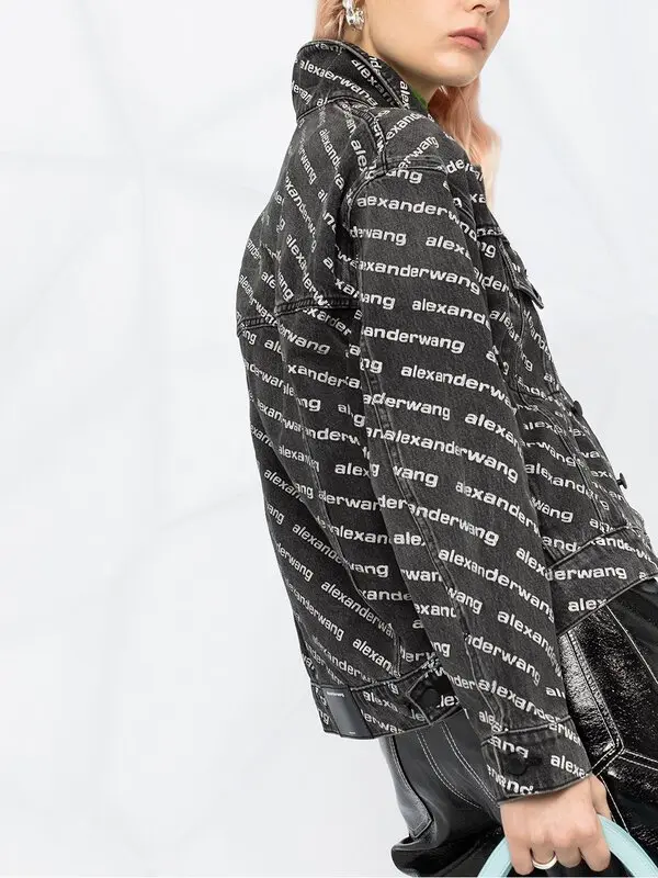 Alexander Wang All-over Logo-print Jacket - Black