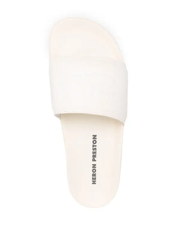 Heron Preston Tonal Logo Debossed Slides - Neutrals
