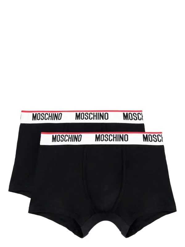Moschino Logo-waistband Briefs - Black