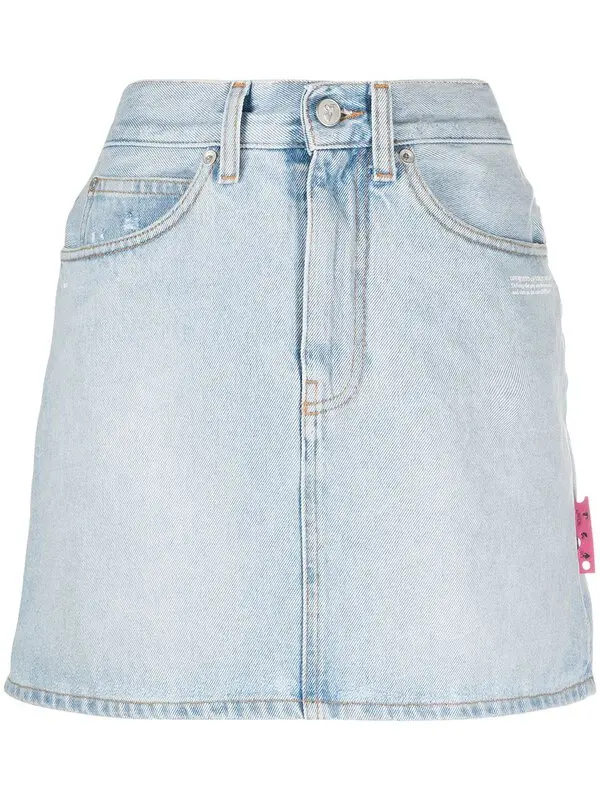 Off-White High-waist Denim Mini Skirt - Blue