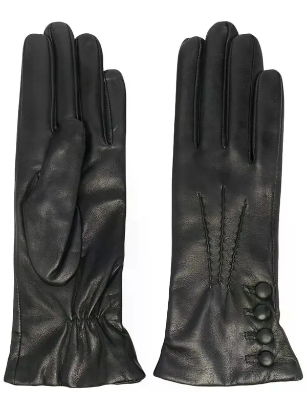 DENTS Evelyn Cashmere-lined Leather Gloves - Black