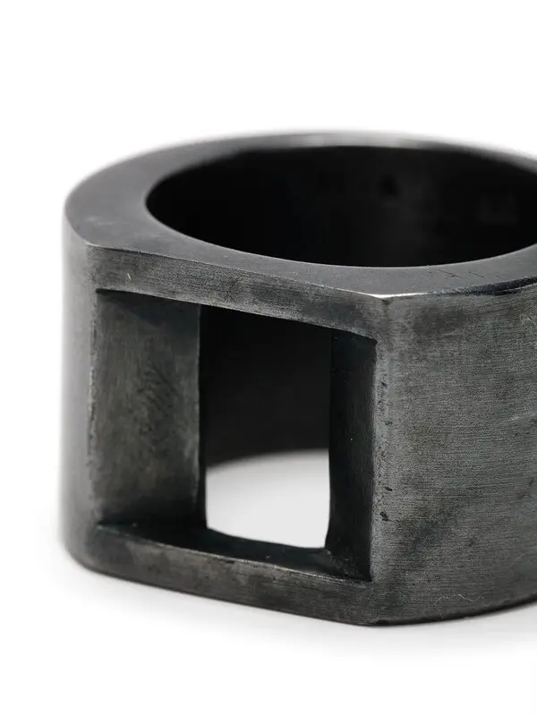 PARTS OF FOUR Crescent Plane Gateway Ring - Black