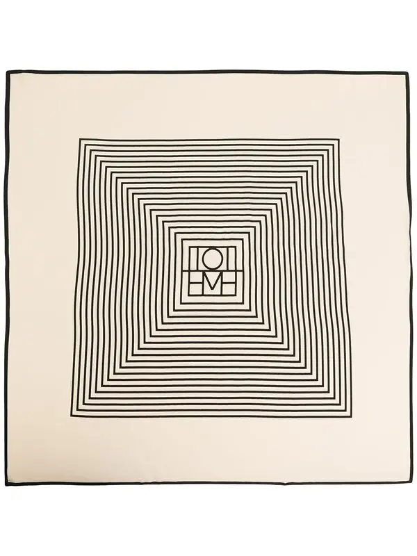 TOTEME Centered Monogram Silk Scarf - Neutrals