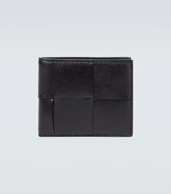 Bottega Veneta Cassette Leather Wallet - Black/parakeet