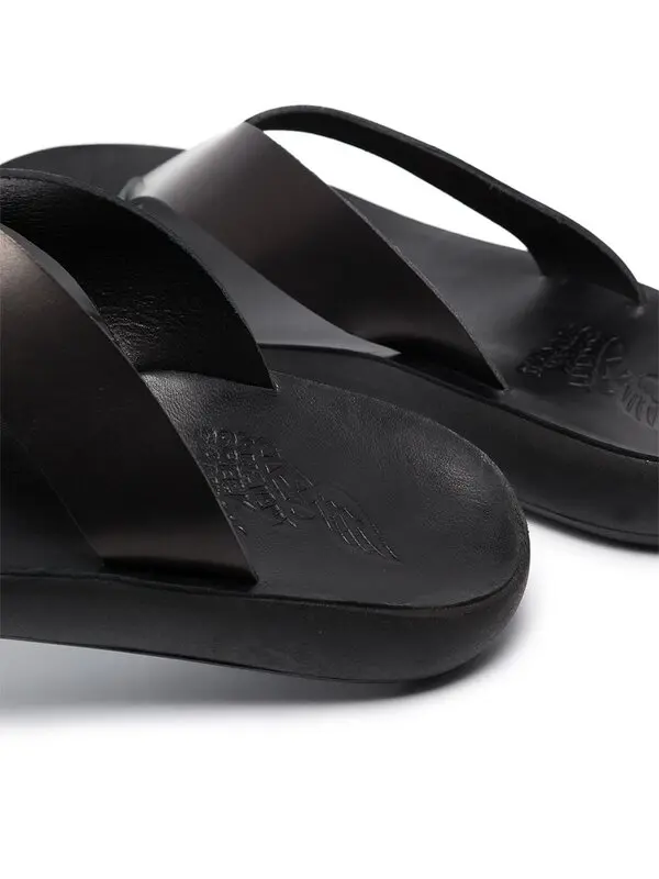 ANCIENT GREEK SANDALS Charys Leather Sandals - Black