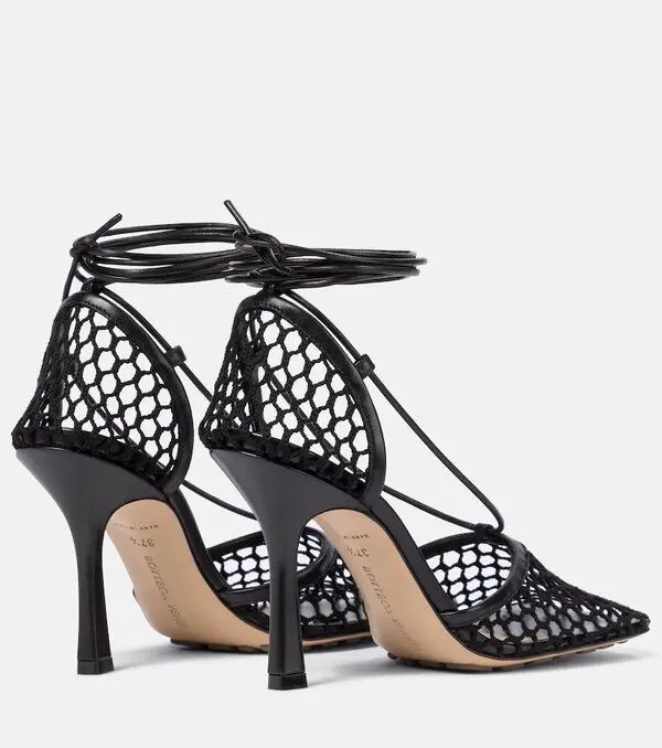 Bottega Veneta Stretch Leather-trimmed Mesh Pumps - Black