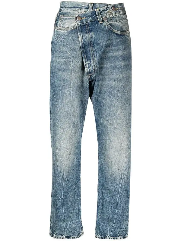 R13 Crossover High-rise Cropped Jeans - Blue