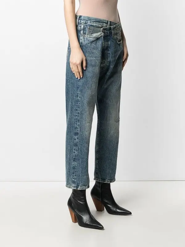 R13 Crossover High-rise Cropped Jeans - Blue