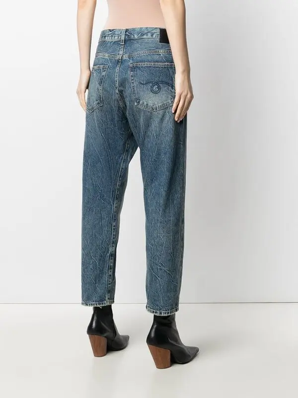 R13 Crossover High-rise Cropped Jeans - Blue