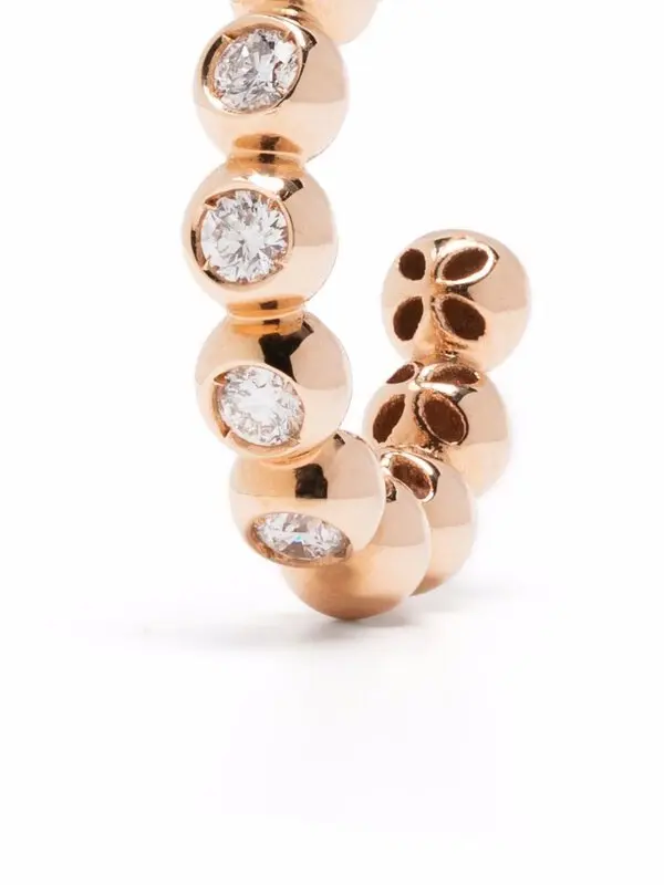 PRAGNELL 18kt Rose Gold Bohemia Diamond Hoop Earrings - Pink