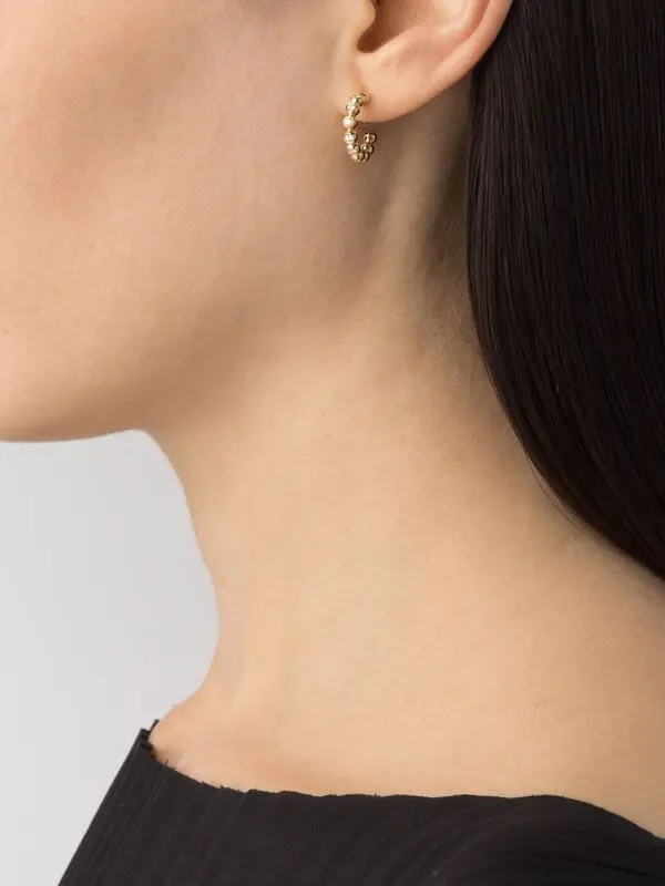PRAGNELL 18kt Yellow Diamond Bohemia Hoop Earrings - Gold