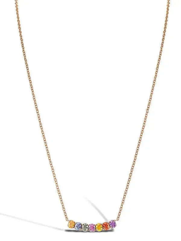 PRAGNELL 18kt Rose Gold Rainbow Sapphire Pendant Necklace