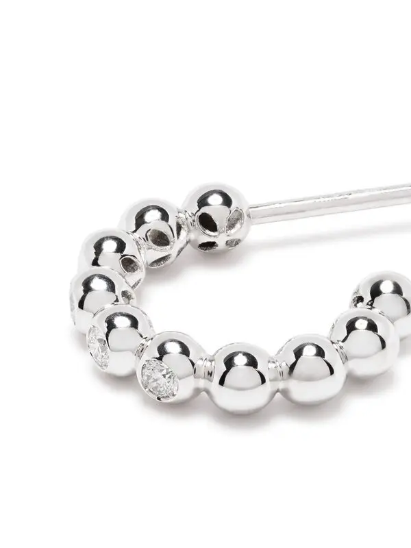 PRAGNELL 18kt White Gold Bohemia Diamond Hoop Earrings - Silver
