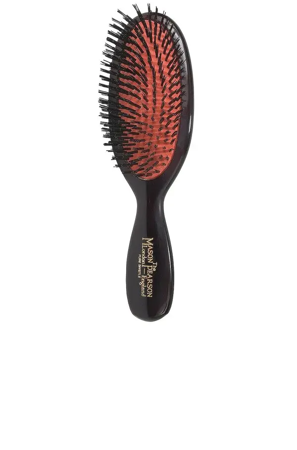MASON PEARSON Pocket Bristle Hairbrush In Black - Dark Ruby