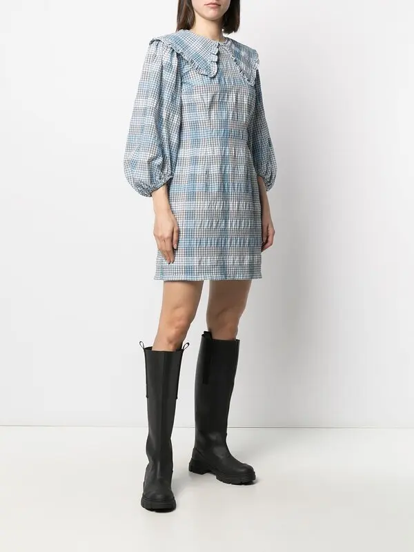 ganni blue seersucker dress Cloudbound Blue Quarter Zip Pullover | Trendy Women Clothing main image 0