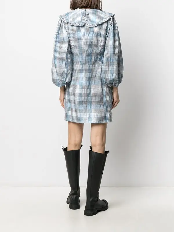 knee length dresses for ladies AFENDS Womens Flight - Seersucker Check Mini Dress main image 1