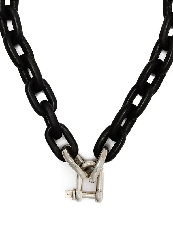 PARTS OF FOUR Charm Chain Necklace - Black