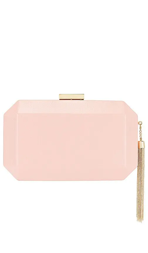 OLGA BERG Lia Facetted Clutch With Tassel - Blush & Gold