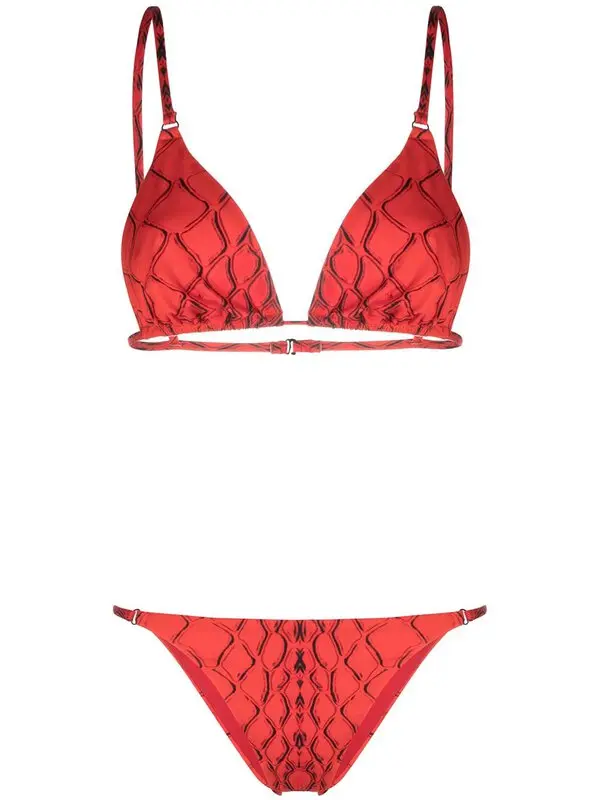 NOIRE SWIMWEAR Snake Print Bikini - Red