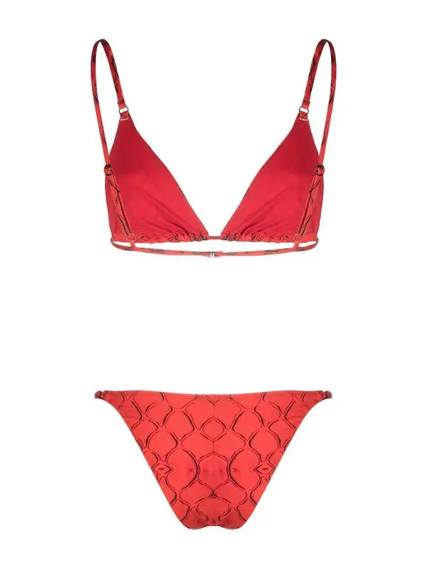 NOIRE SWIMWEAR Snake Print Bikini - Red