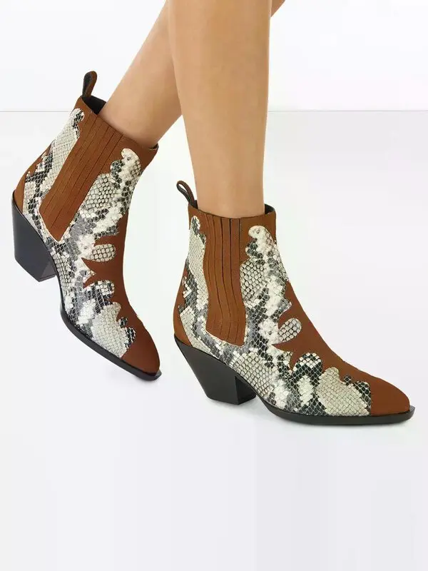 GIUSEPPE ZANOTTI Snakeskin-effect Ankle Boots
