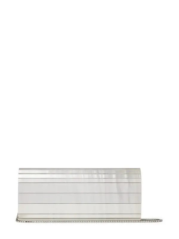 JIMMY CHOO Mother Of Pearl Ribbed Clutch Bag - White