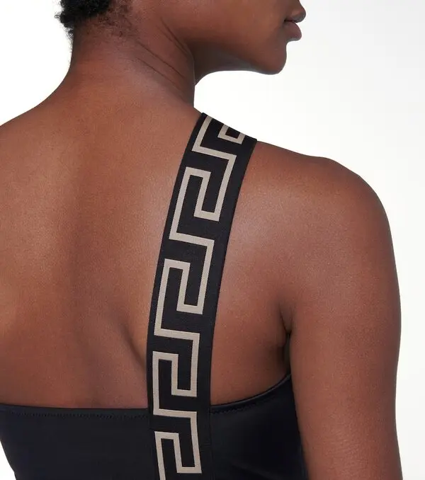 Versace Greca One-shoulder Swimsuit