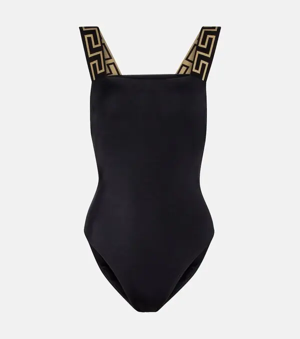 Versace Greca One-shoulder Swimsuit