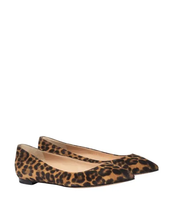 GIANVITO ROSSI Leopard-print Ballet Flats